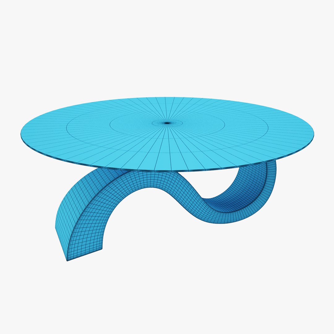 Curved Modern Table 3d Model