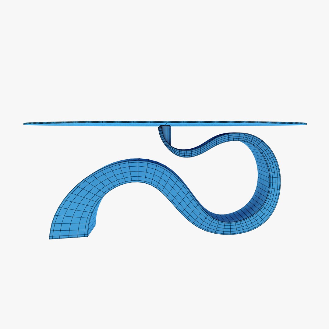 Curved Modern Table 3d Model