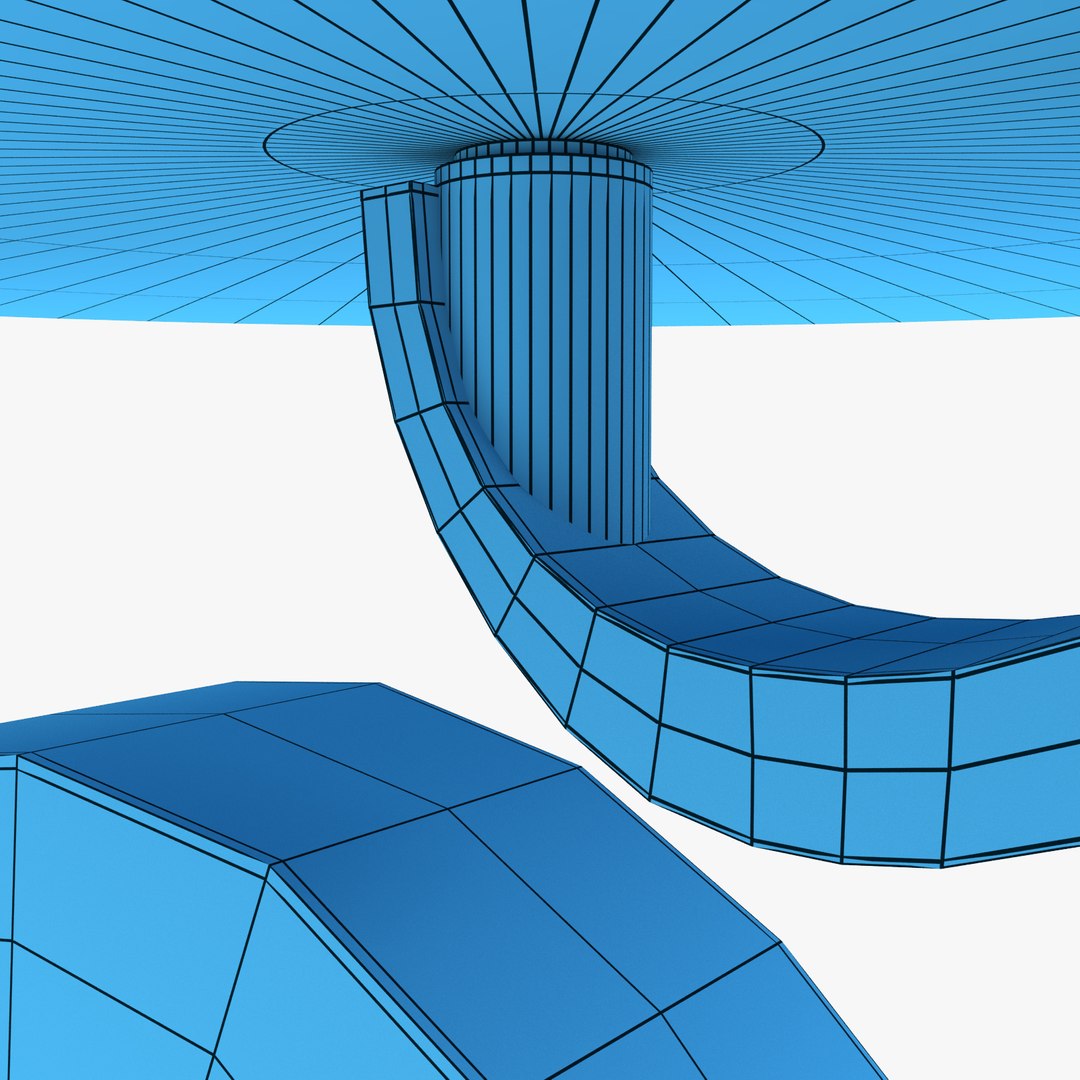 Curved Modern Table 3d Model