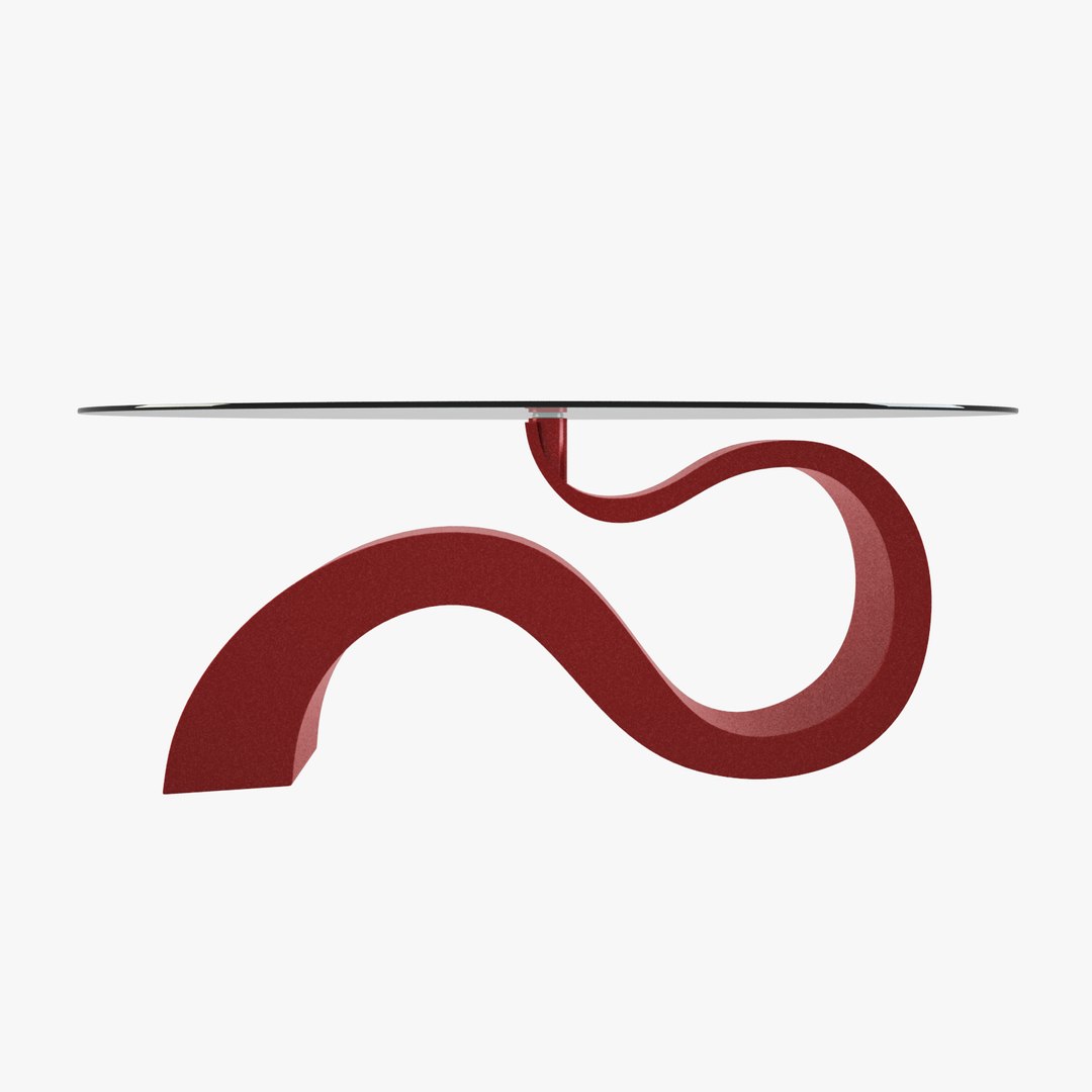 Curved Modern Table 3d Model