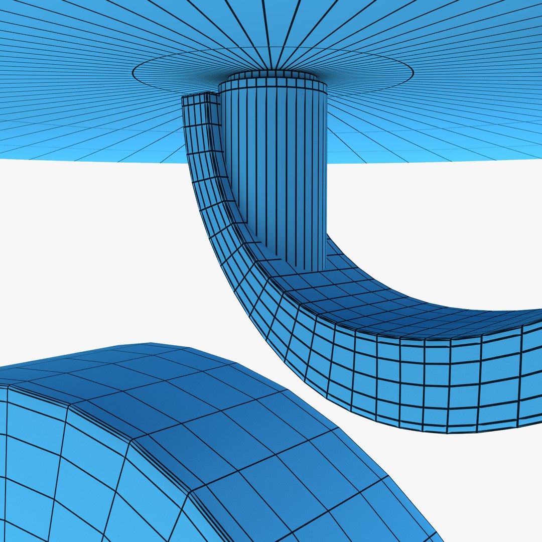 Curved Modern Table 3d Model