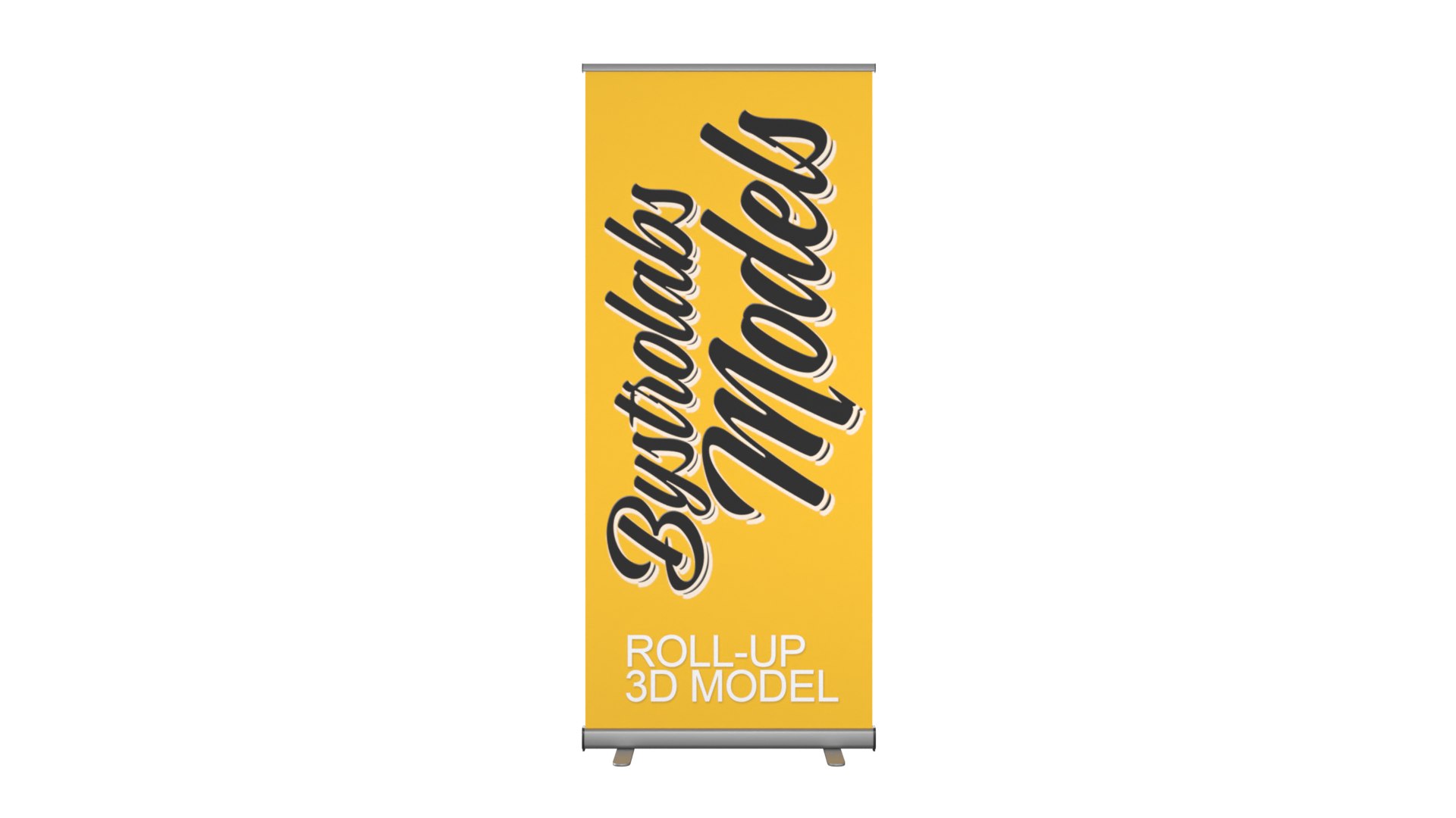 3D Yellow Roll-up Banner - TurboSquid 2219243