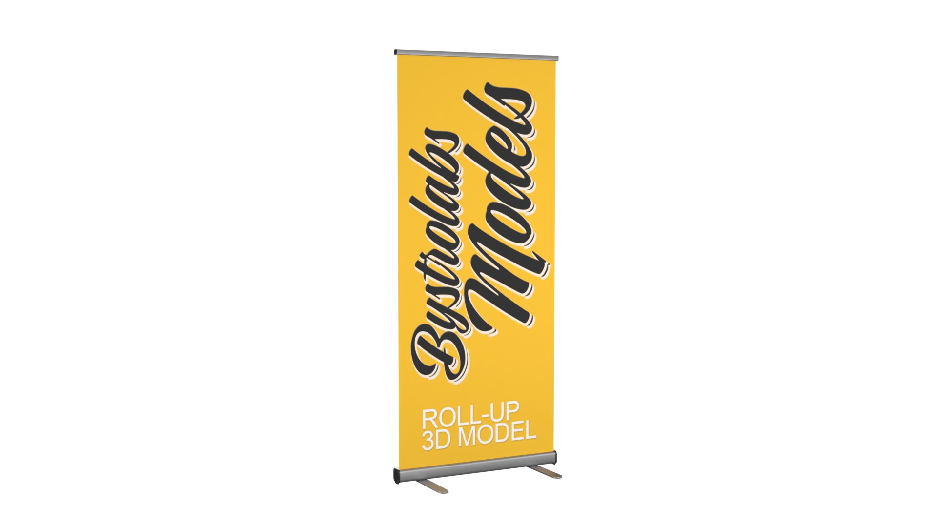 3D Yellow Roll-up Banner - TurboSquid 2219243