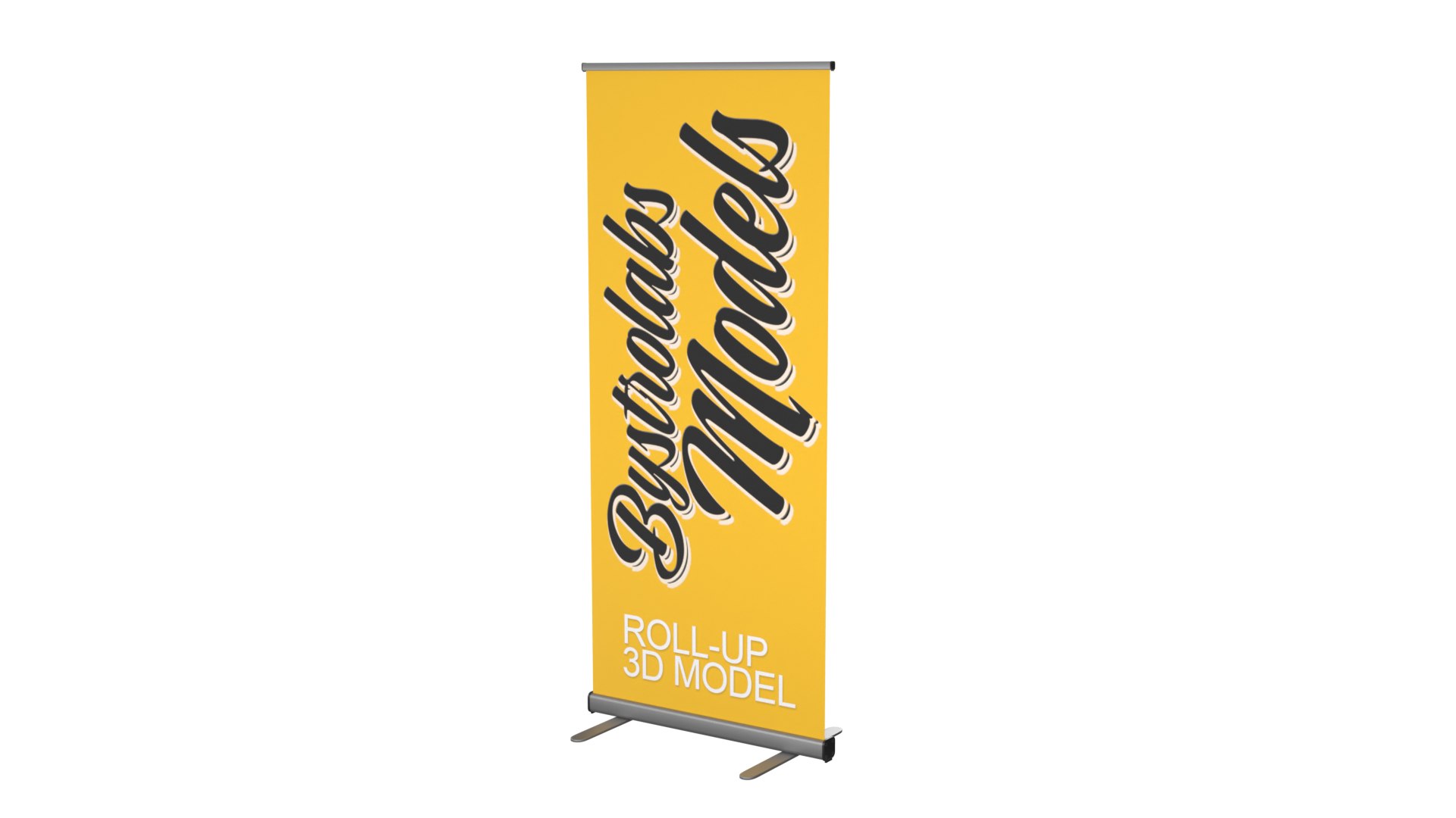 3D Yellow Roll-up Banner - TurboSquid 2219243