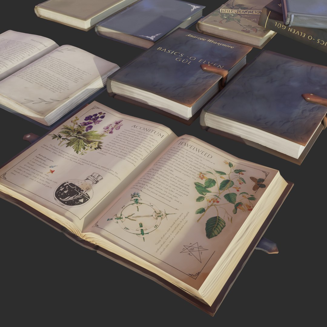 3D Set of stylized books - TurboSquid 2135008