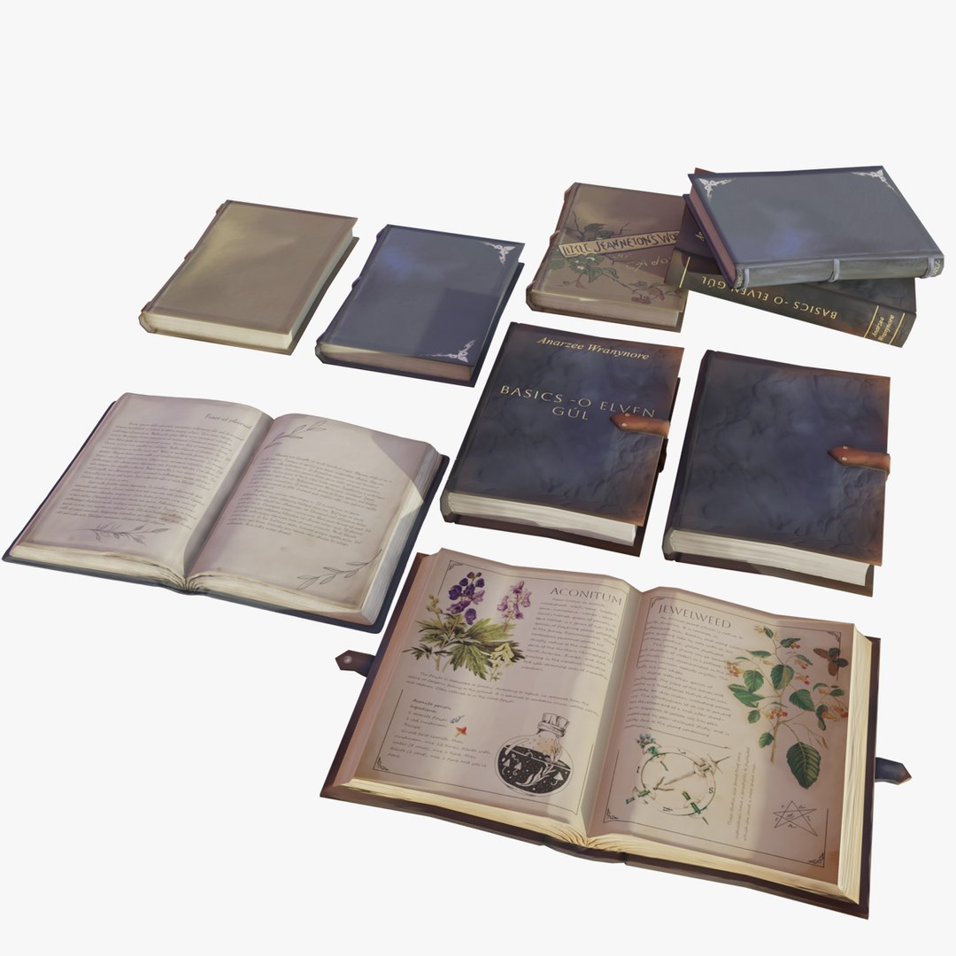 3D Set of stylized books - TurboSquid 2135008