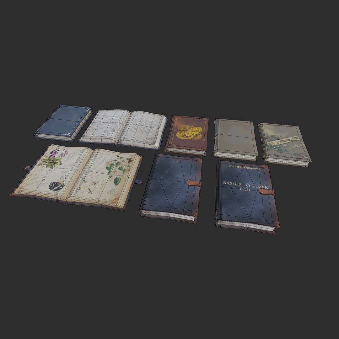 3D Set of stylized books - TurboSquid 2135008