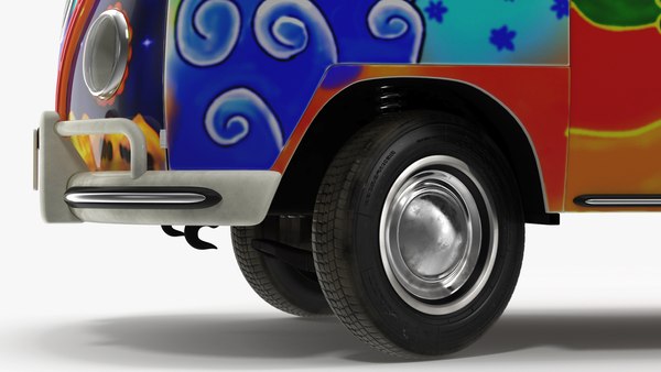 modelo 3d Autobús Volkswagen hippie preparado para Cinema 4D ...