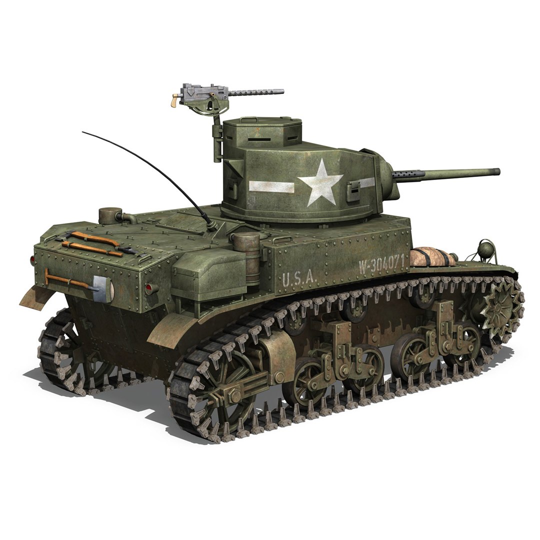 3d model light tank - m3