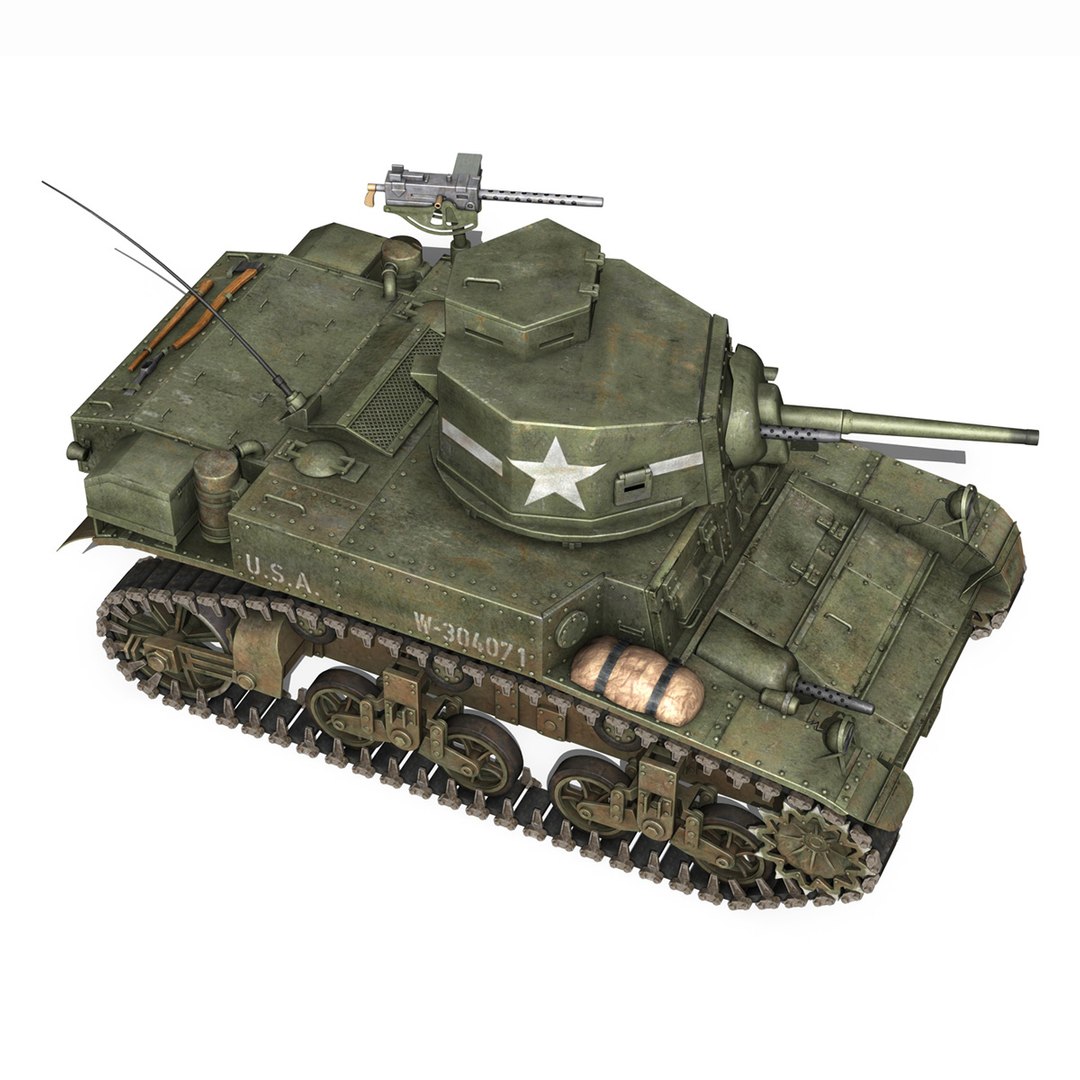 3d model light tank - m3