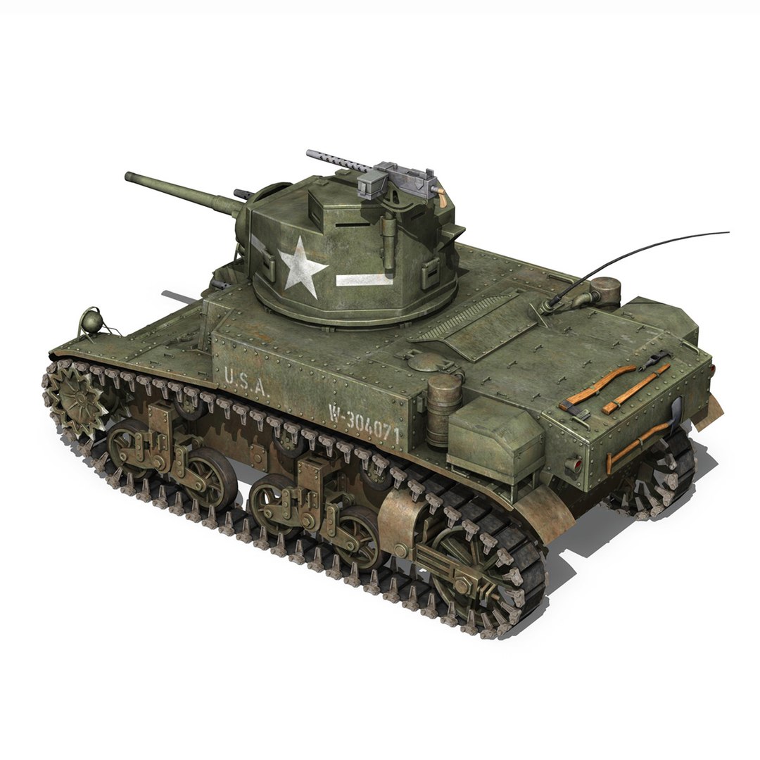3d model light tank - m3
