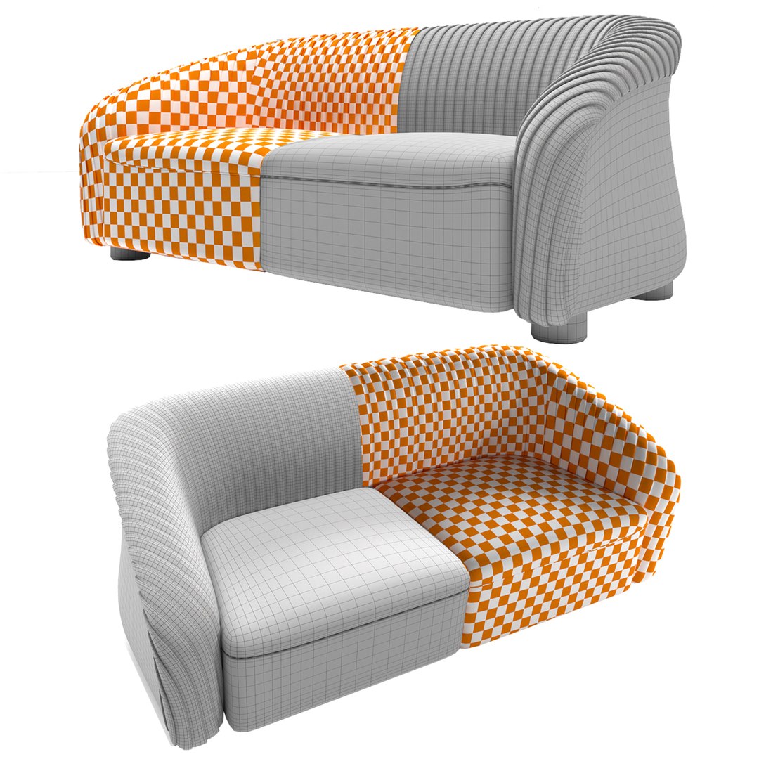 3D luxury sofa velvet - TurboSquid 2109417
