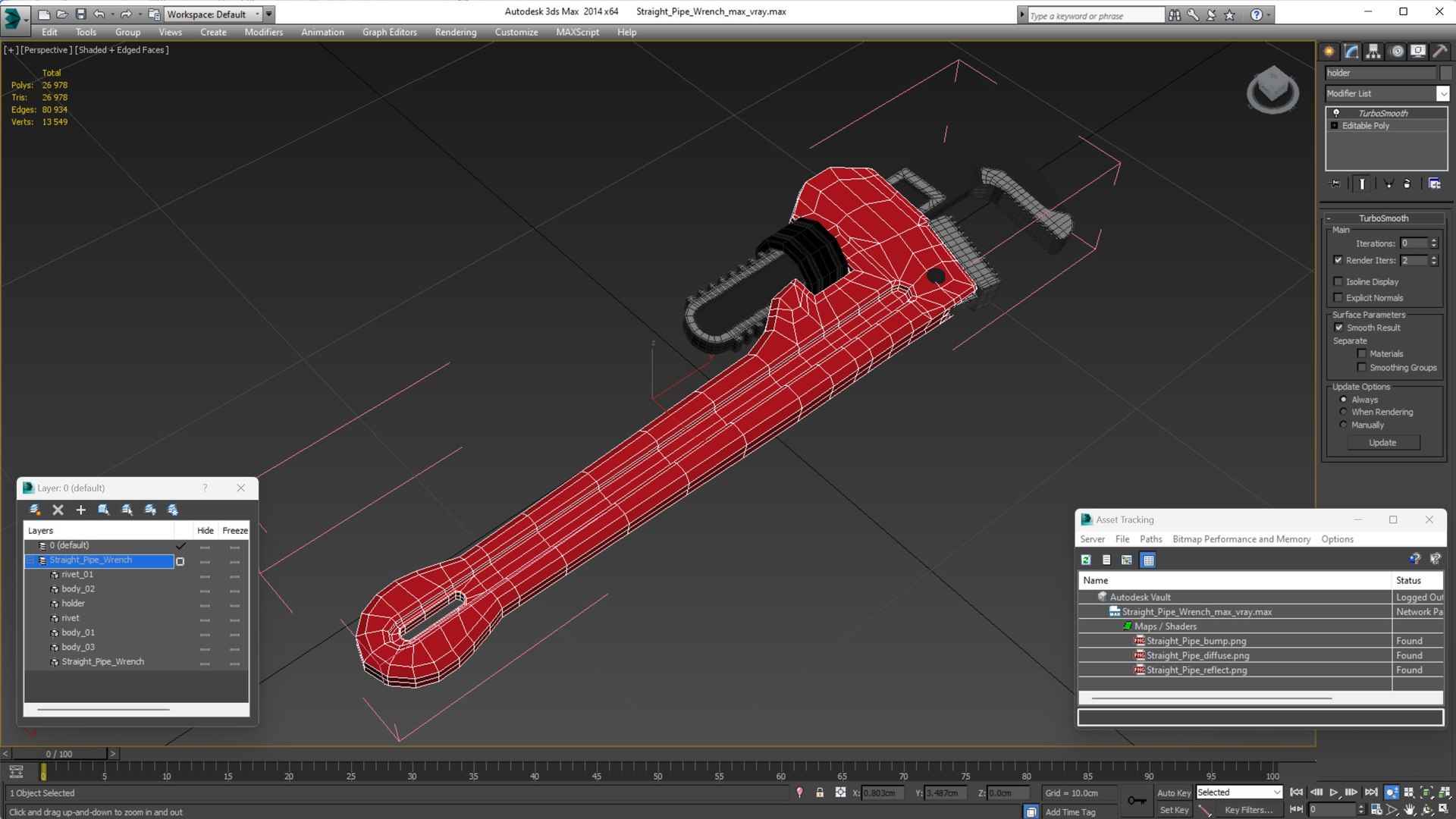 3D Straight Pipe Wrench Model - TurboSquid 2117270