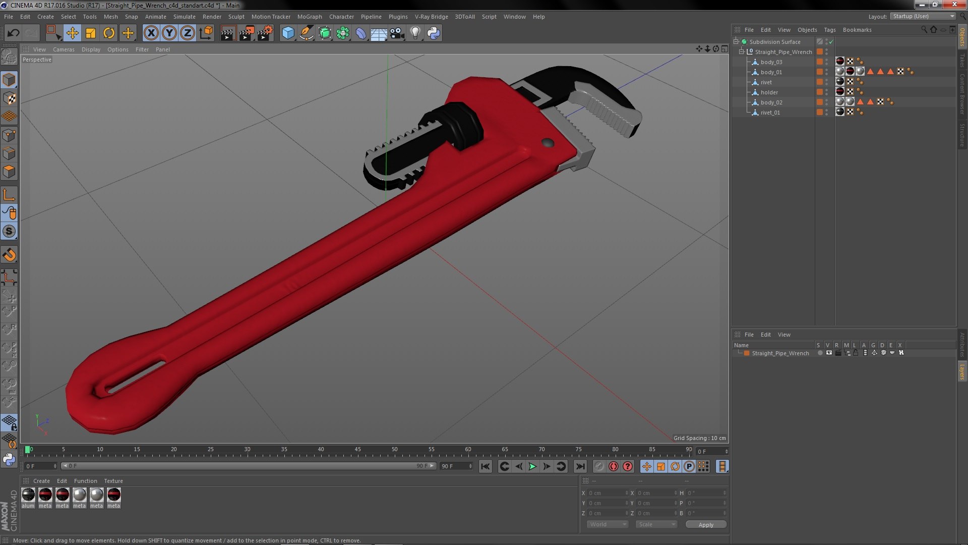 3D Straight Pipe Wrench Model - TurboSquid 2117270