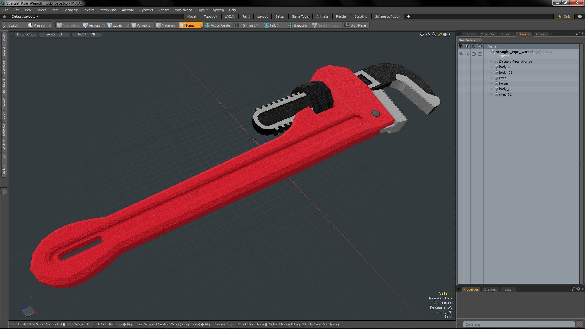 3D Straight Pipe Wrench Model - TurboSquid 2117270