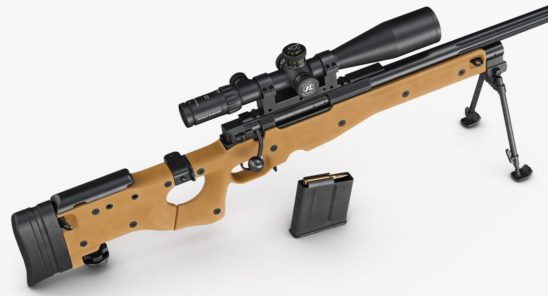 sniper rifle l115a3 3d model