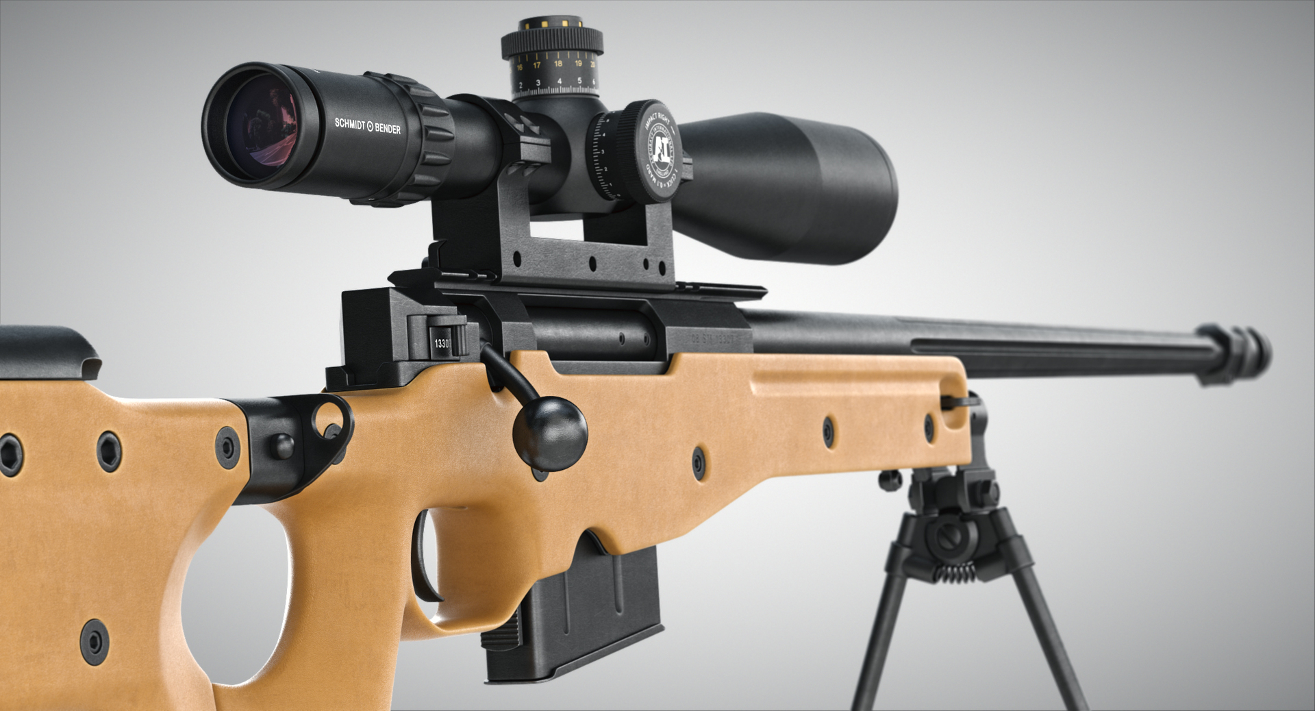 sniper rifle l115a3 3d model