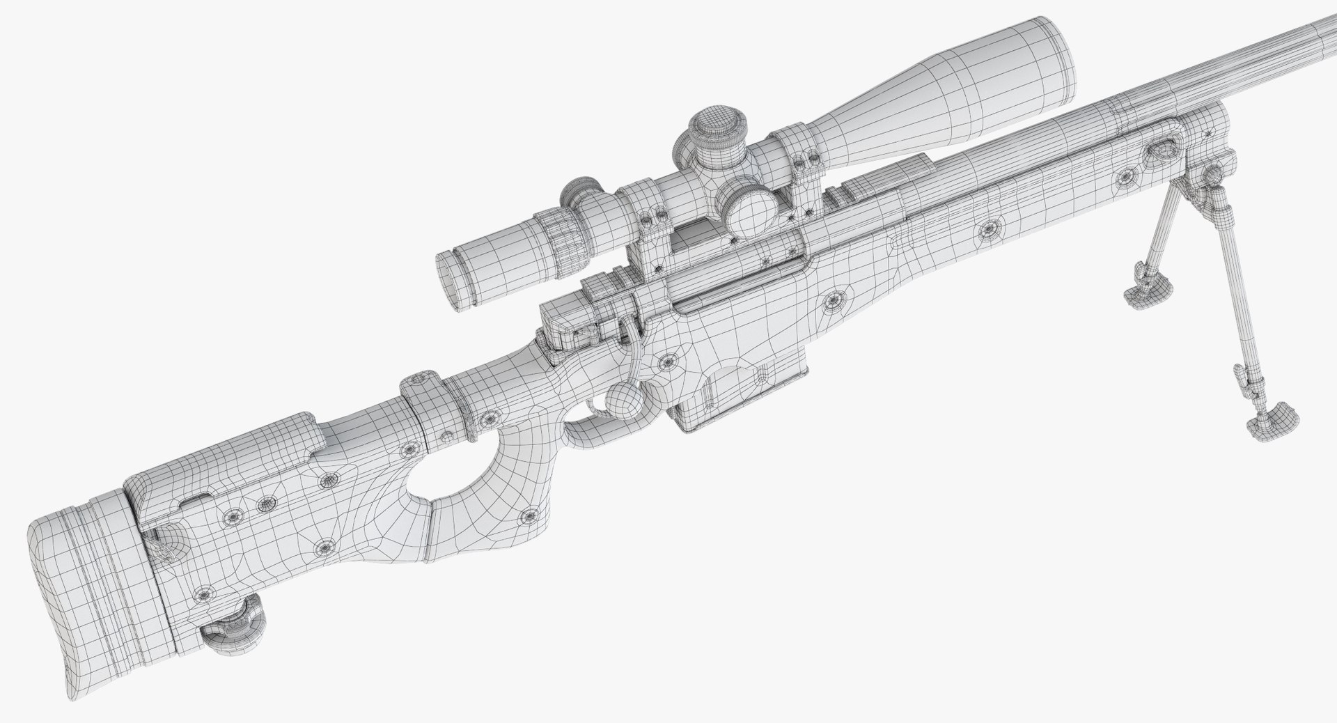 Sniper Rifle L115a3 3d Model