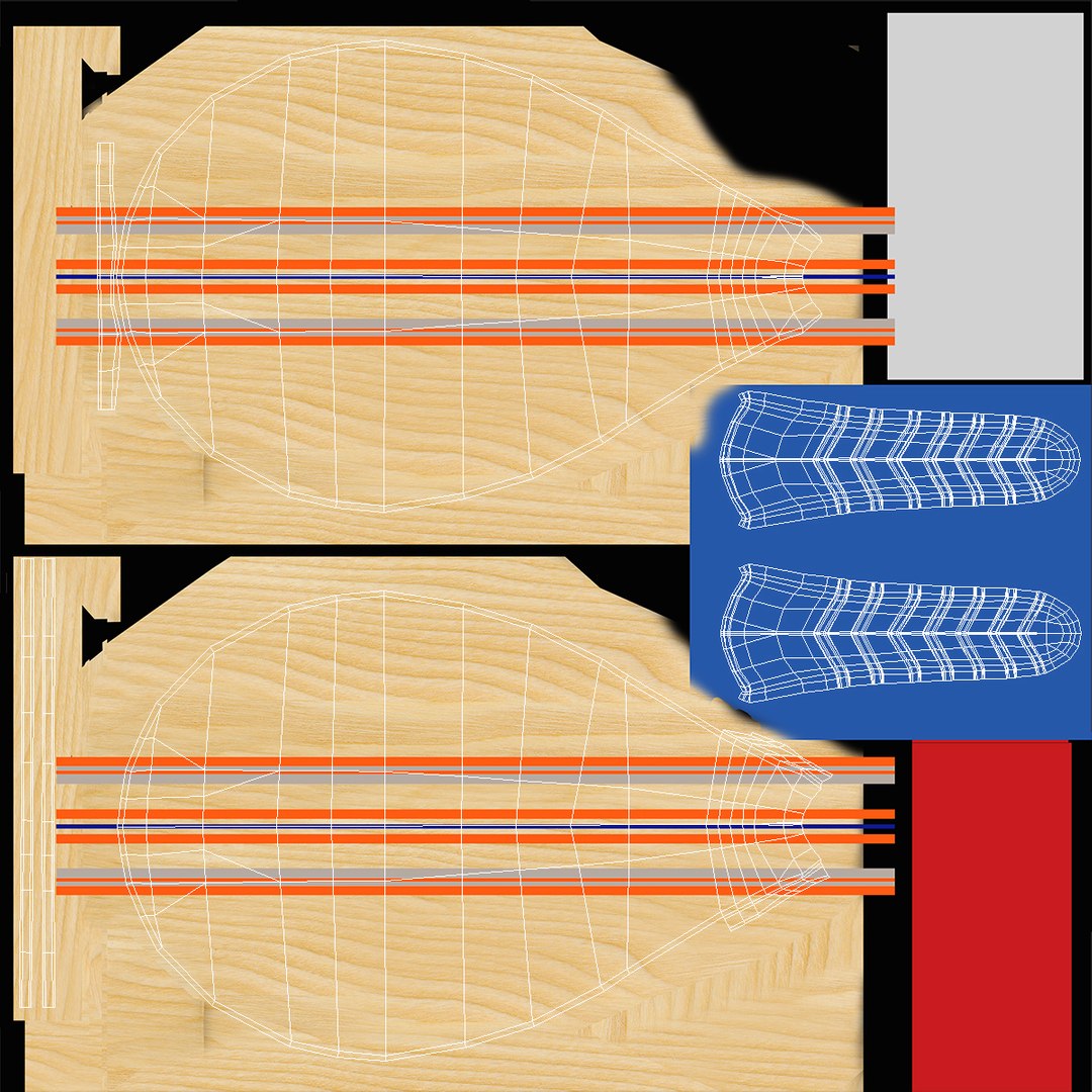 Wooden Frescobol Rackets 3D - TurboSquid 1505926