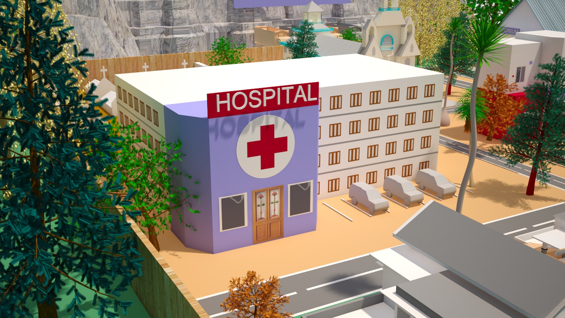 Imaginary town 3D model - TurboSquid 1579850