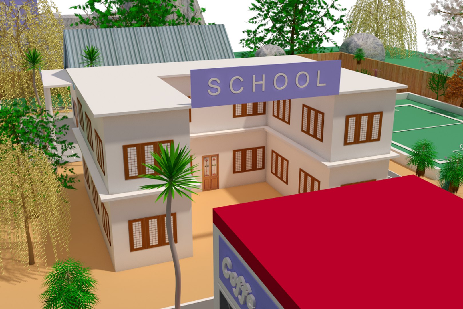 Imaginary town 3D model - TurboSquid 1579850