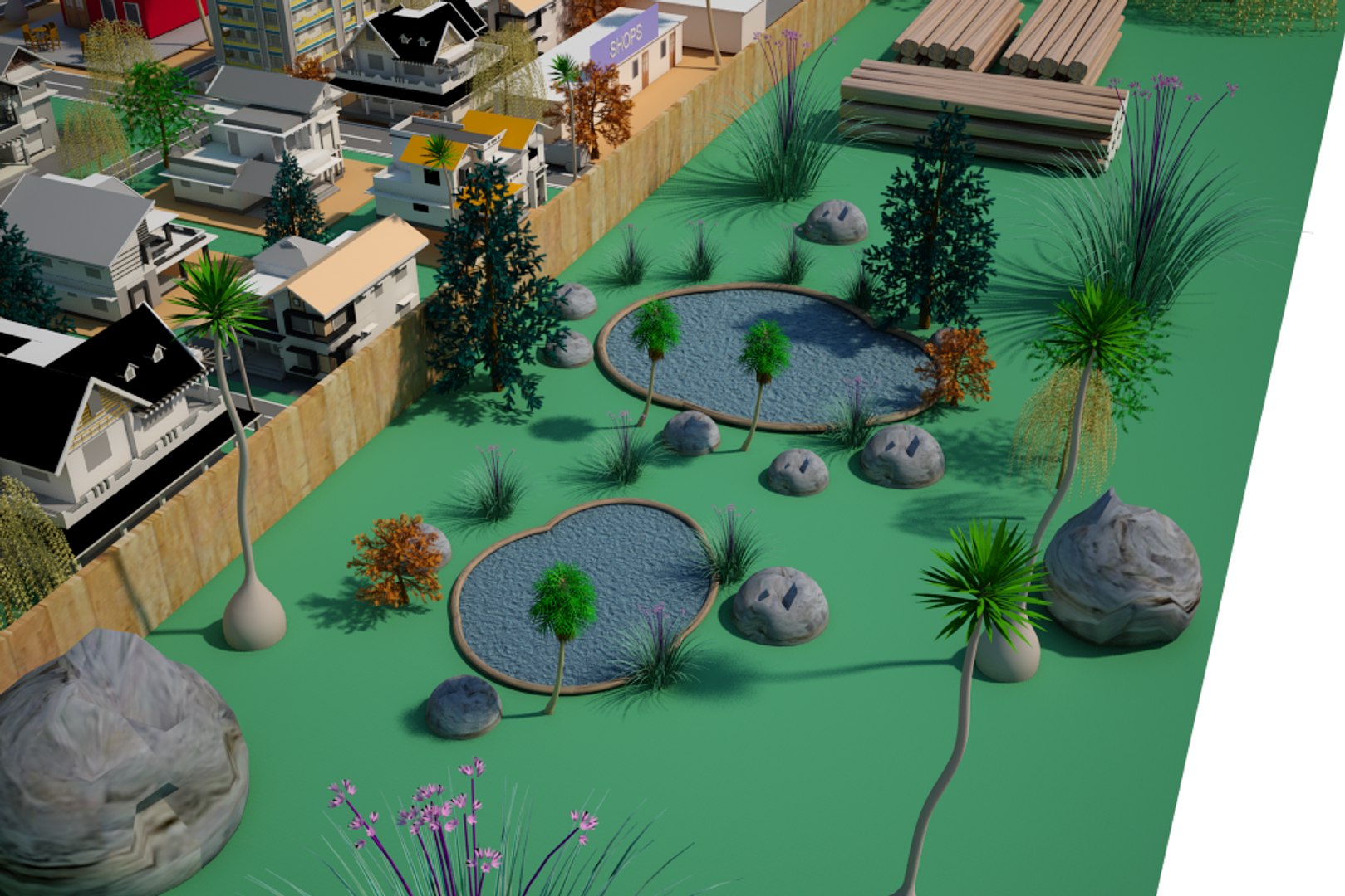 Imaginary town 3D model - TurboSquid 1579850
