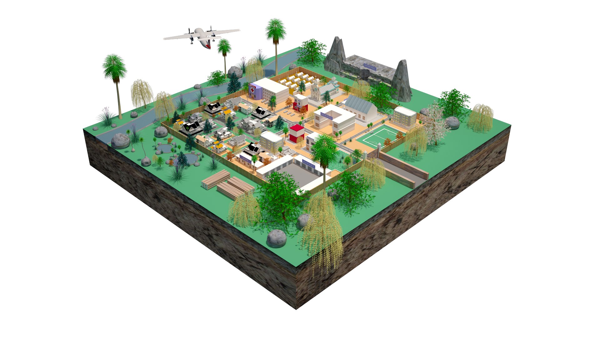 Imaginary Town 3D Model - TurboSquid 1579850