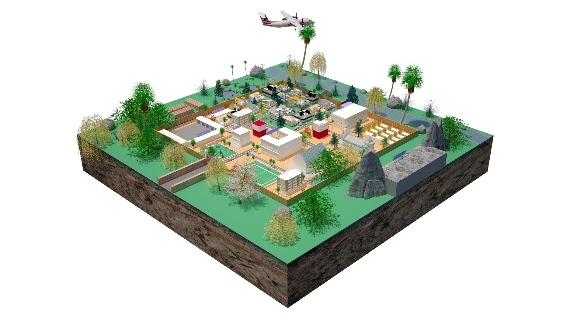 Imaginary Town 3D Model - TurboSquid 1579850