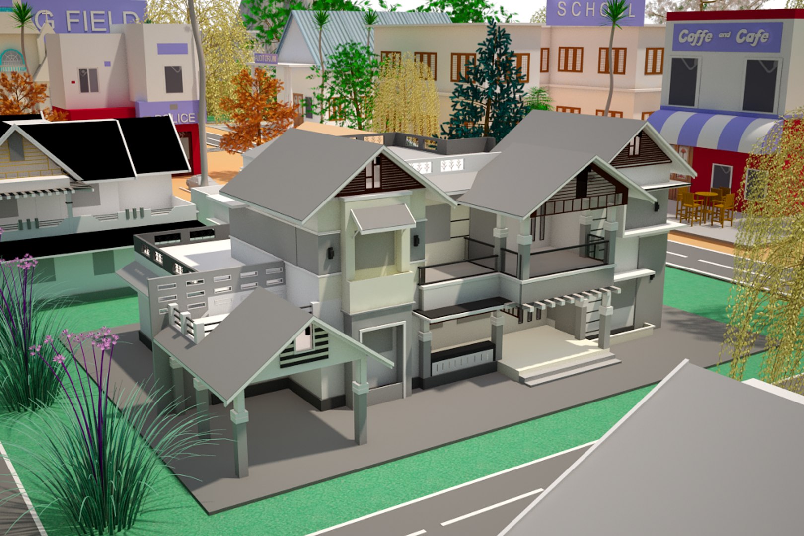 Imaginary Town 3D Model - TurboSquid 1579850