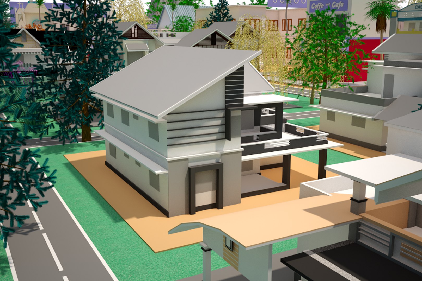 Imaginary Town 3D Model - TurboSquid 1579850
