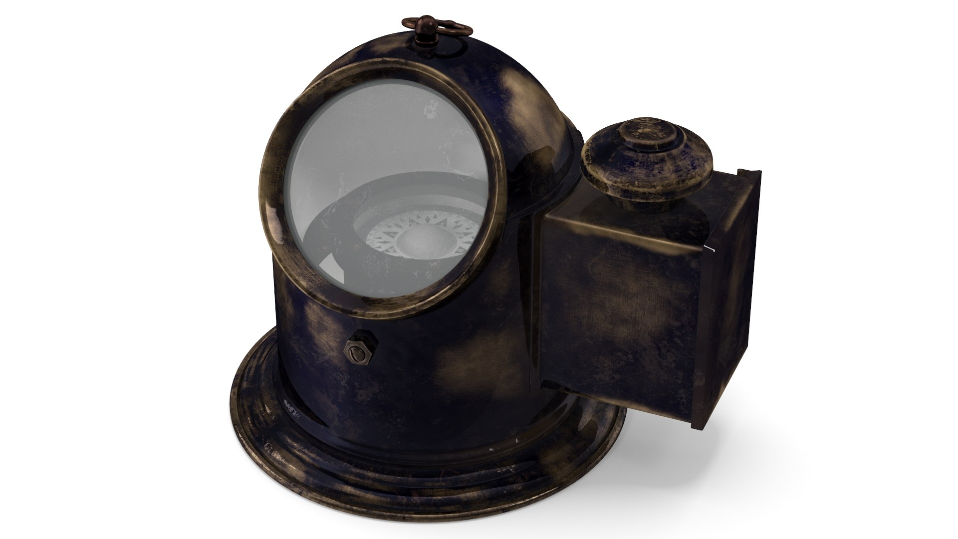 3D Antique Nautical Ship Gimbal Compass Black Open Model - TurboSquid ...