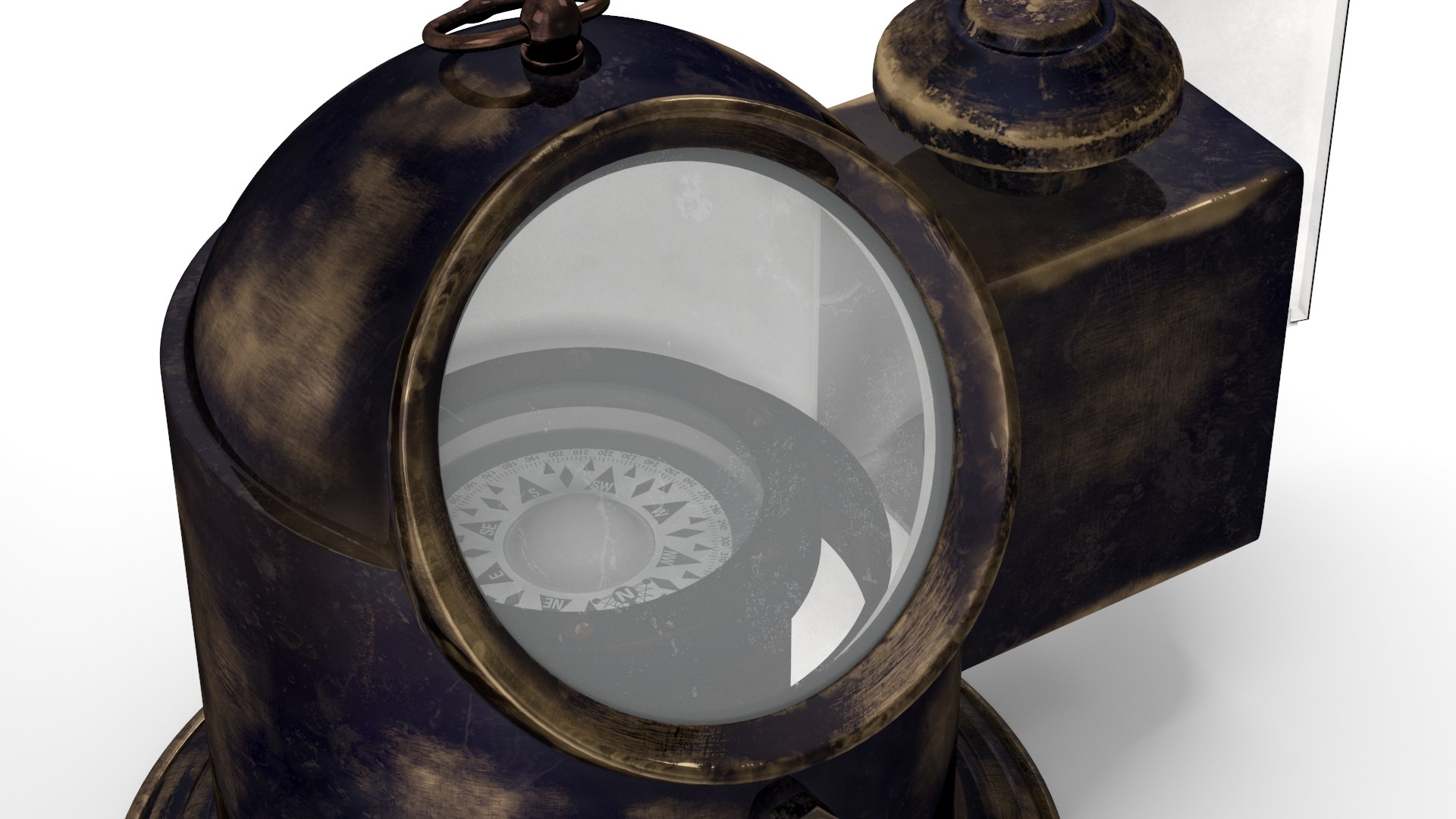 3D Antique Nautical Ship Gimbal Compass Black Open Model - TurboSquid ...