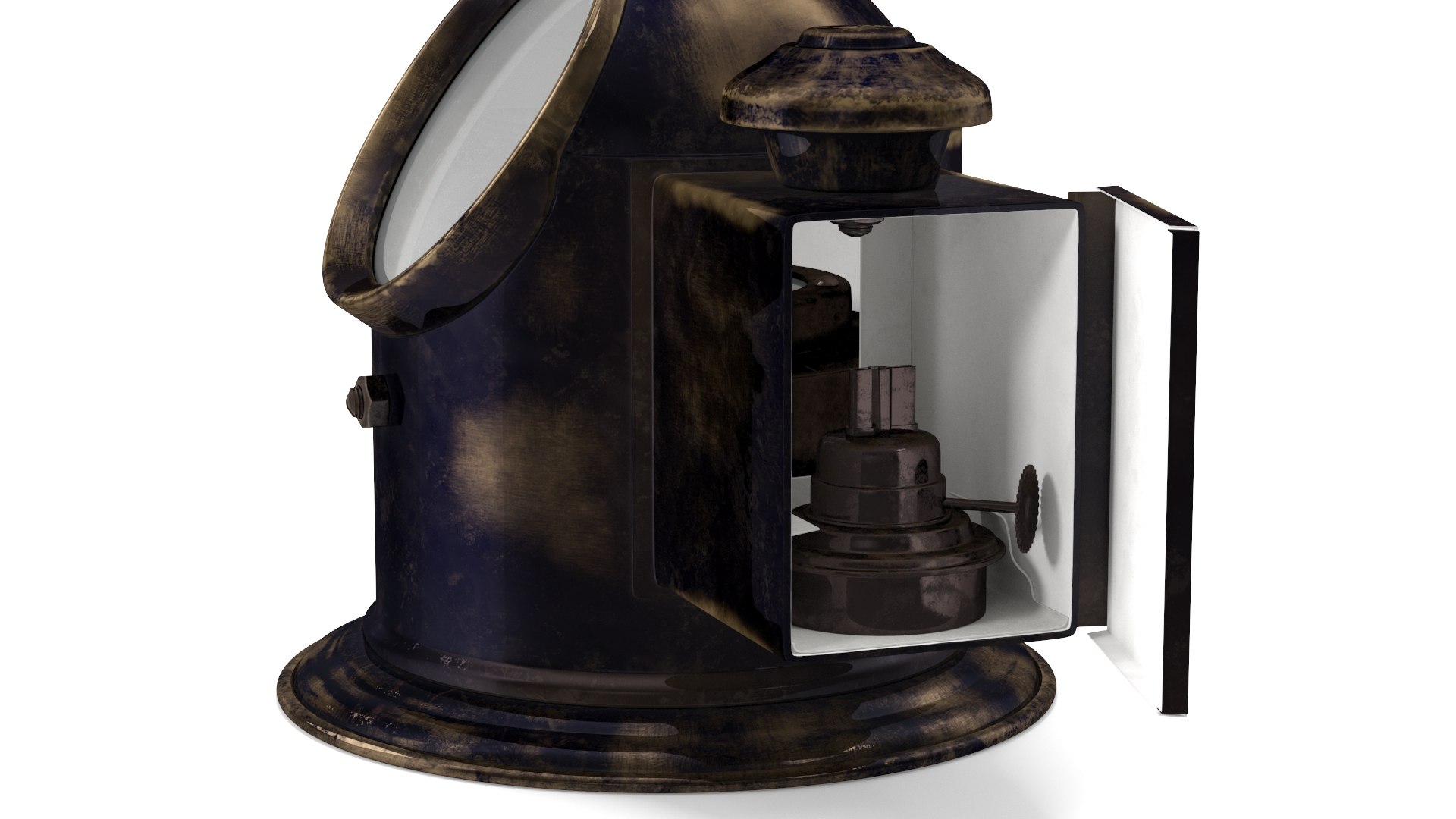 3D Antique Nautical Ship Gimbal Compass Black Open Model - TurboSquid ...