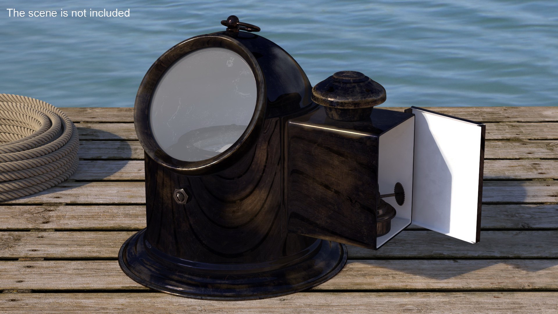 3D Antique Nautical Ship Gimbal Compass Black Open Model - TurboSquid ...