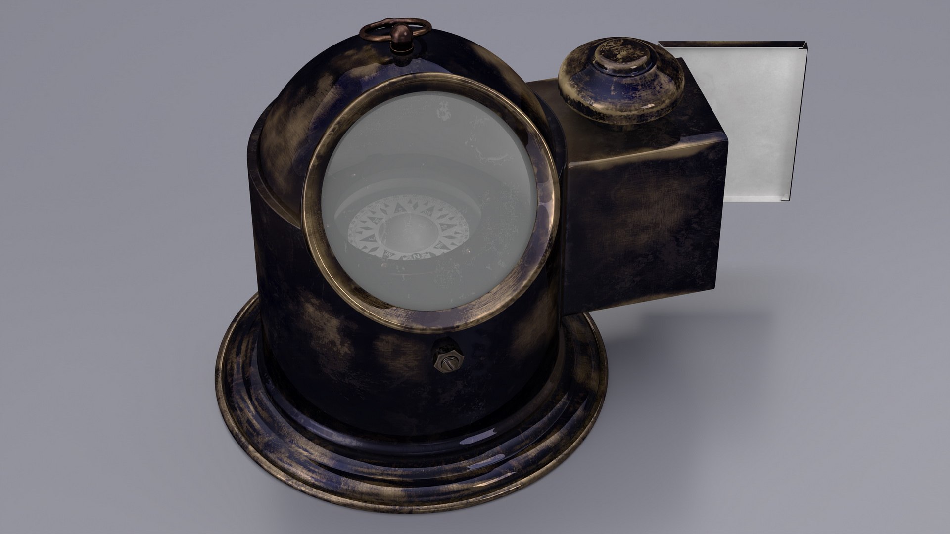 3D Antique Nautical Ship Gimbal Compass Black Open Model - TurboSquid ...