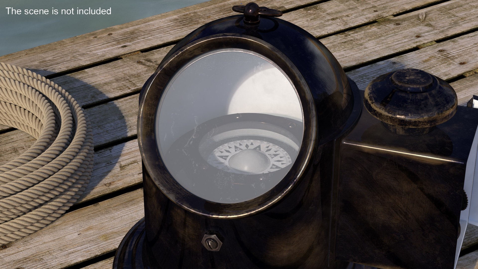 3D Antique Nautical Ship Gimbal Compass Black Open Model - TurboSquid ...