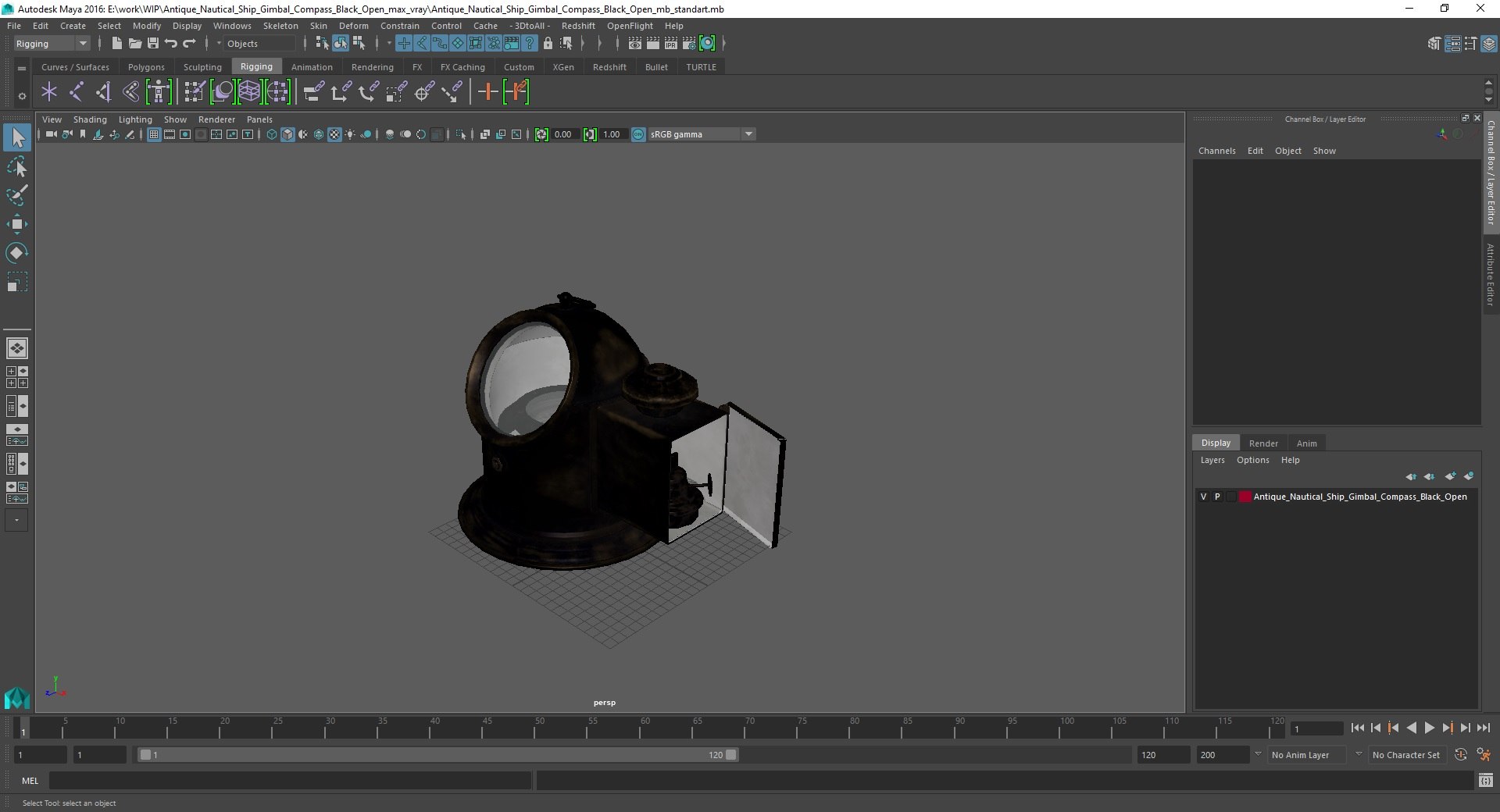 3D Antique Nautical Ship Gimbal Compass Black Open Model - TurboSquid ...