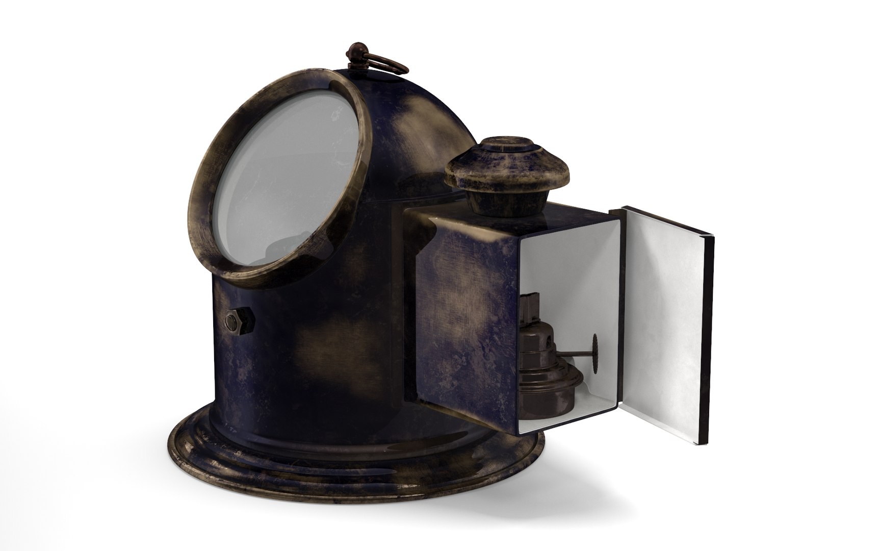 3D Antique Nautical Ship Gimbal Compass Black Open Model - TurboSquid ...