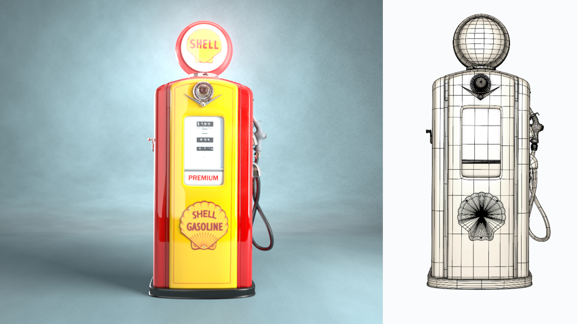 3d Model 50 Shell Fuel Pump
