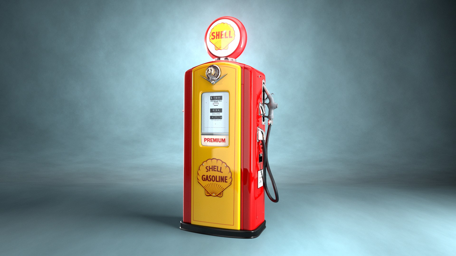 3d Model 50 Shell Fuel Pump