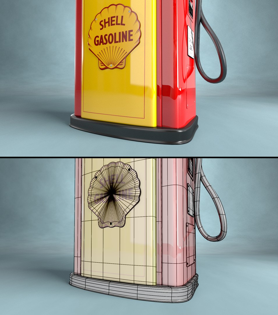 3d Model 50 Shell Fuel Pump