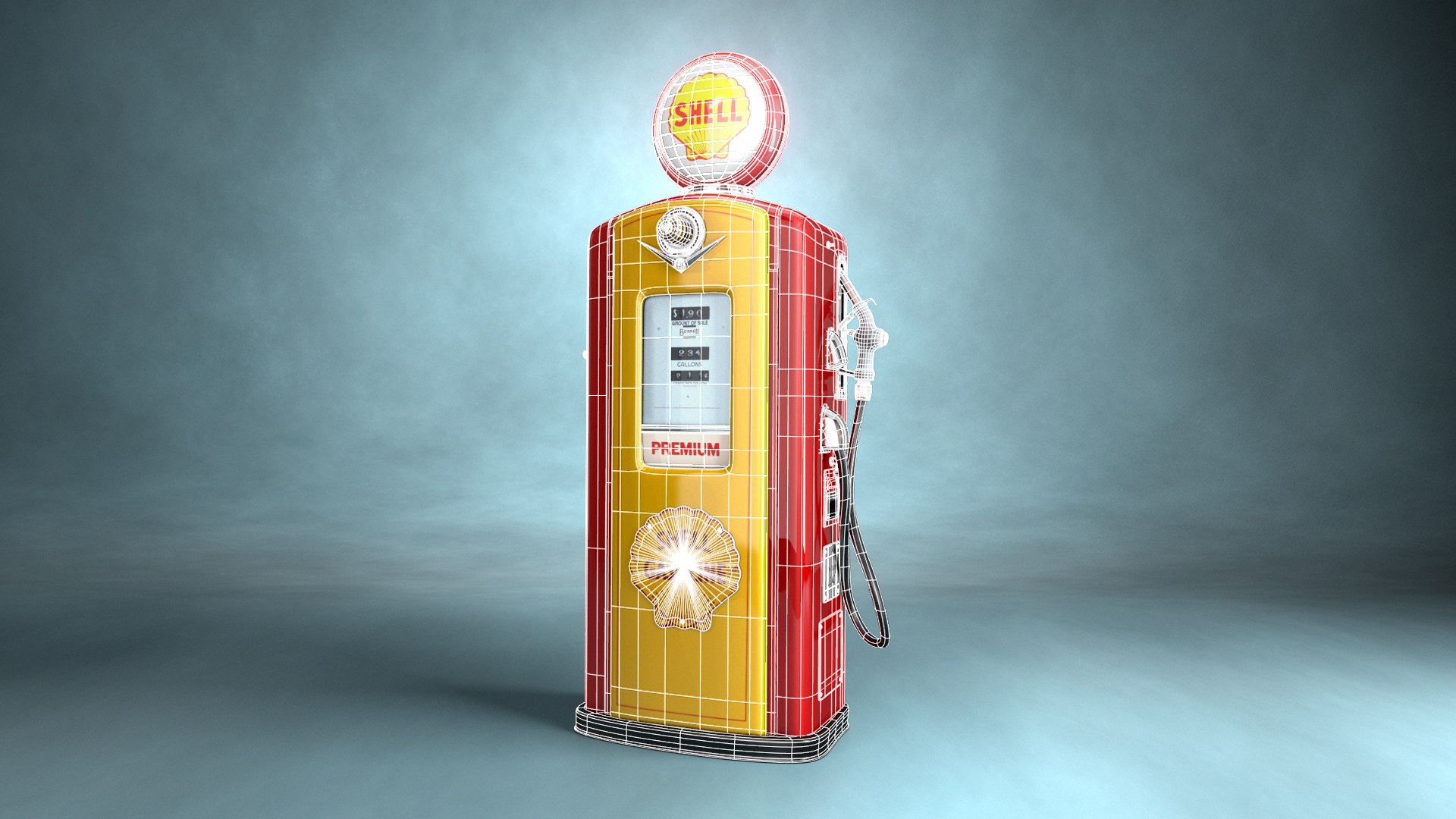3d Model 50 Shell Fuel Pump