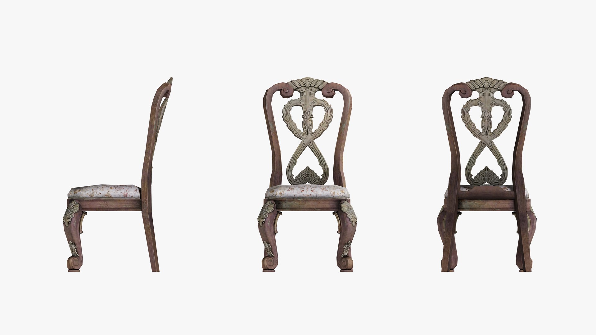 3D European Antique Chair Model - TurboSquid 2046878