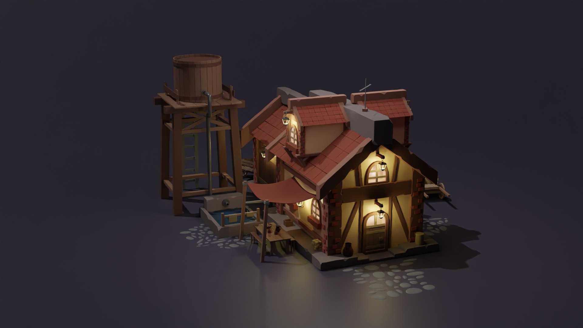Medieval House Low Poly Model - TurboSquid 2123394