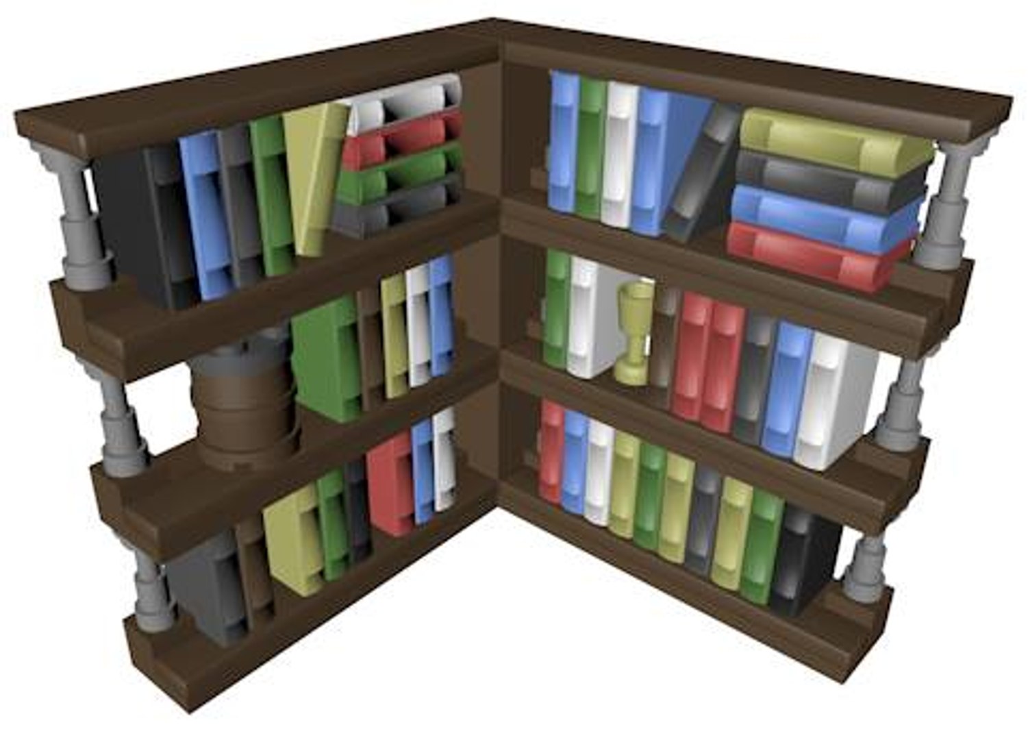 Lego Corner Bookcase 3ds