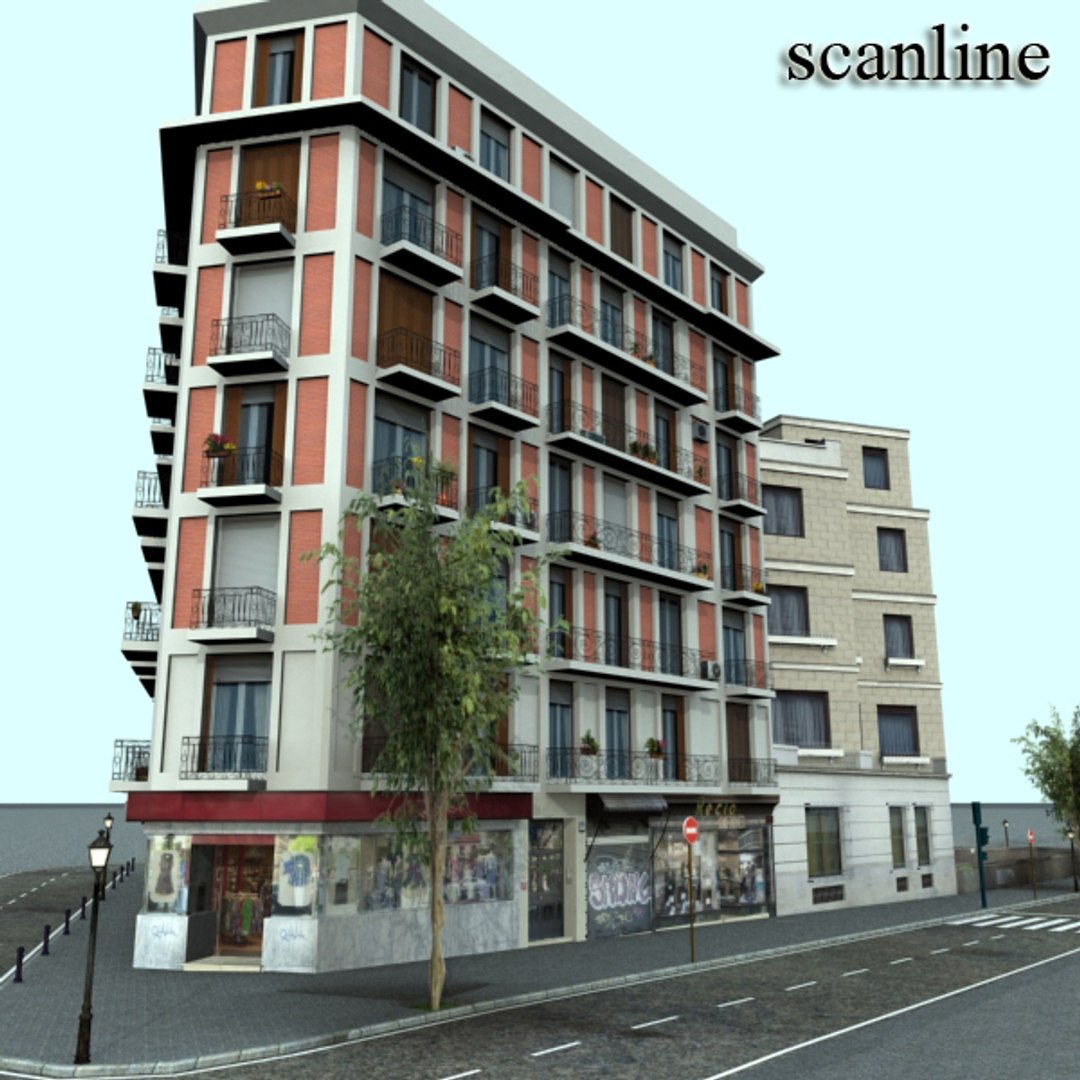 3d European City Block 02 Model