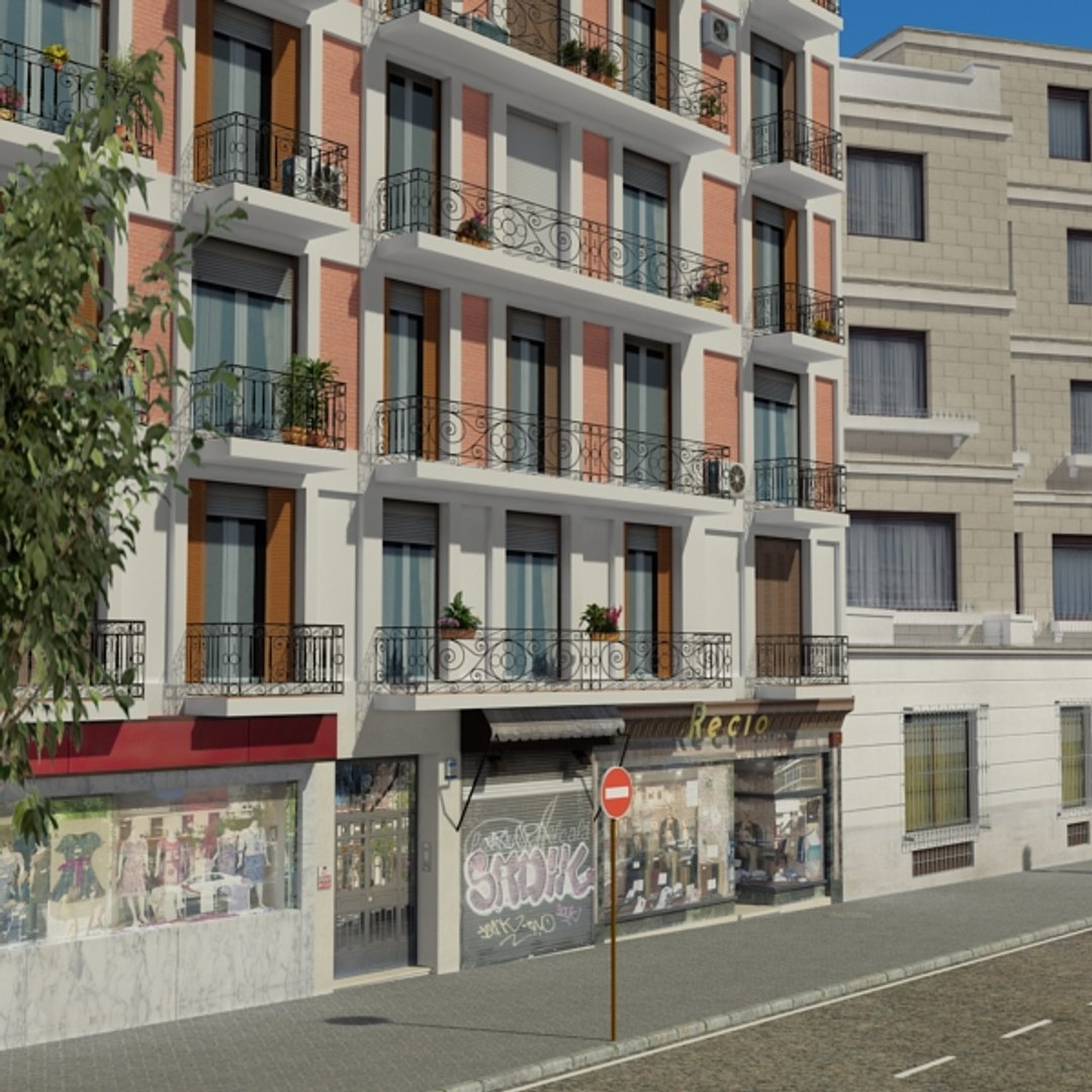 3d European City Block 02 Model