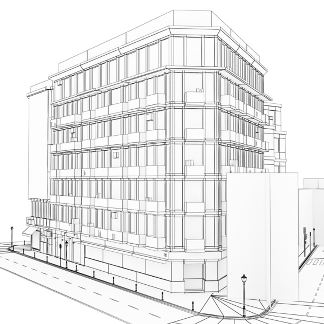 3d European City Block 02 Model