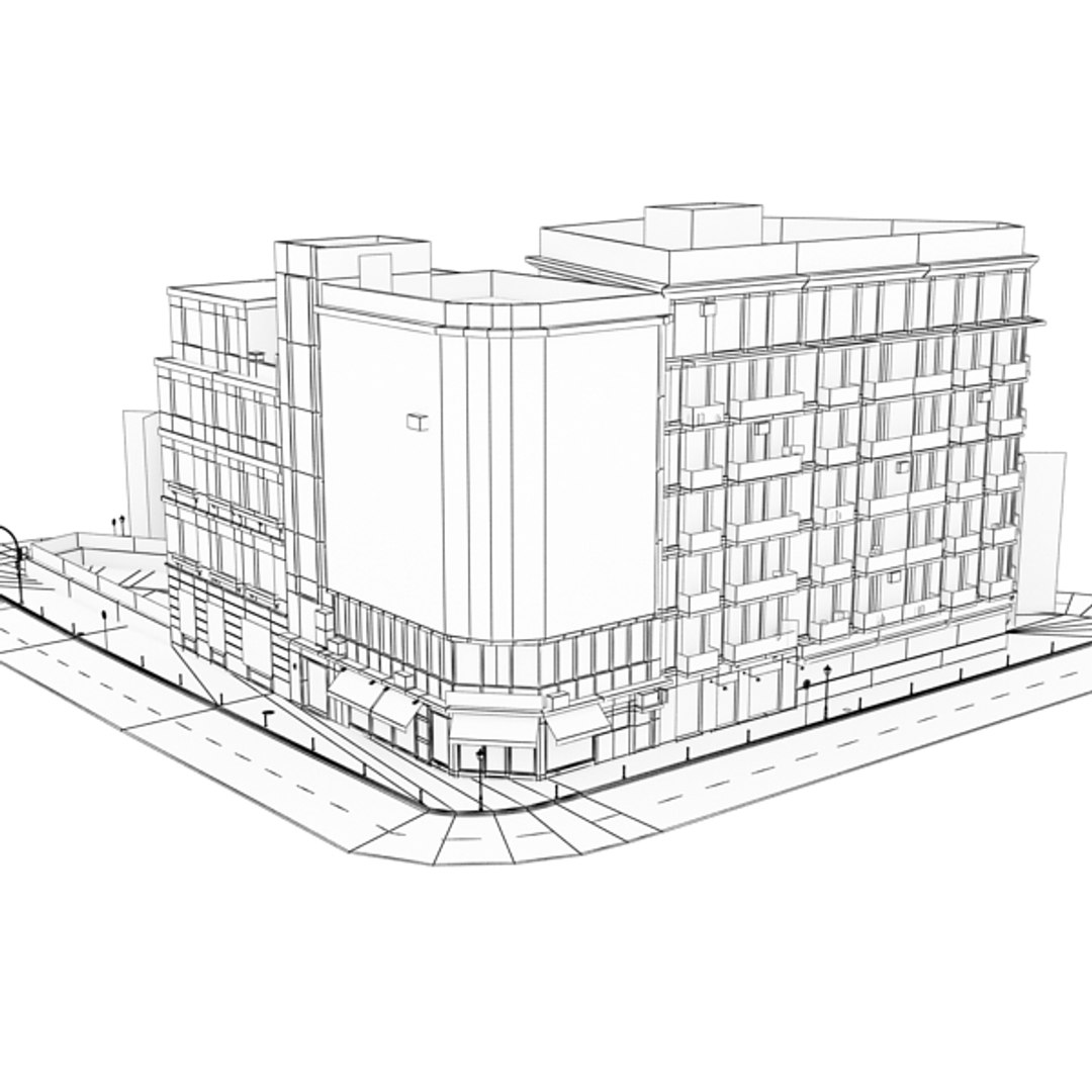 3d European City Block 02 Model