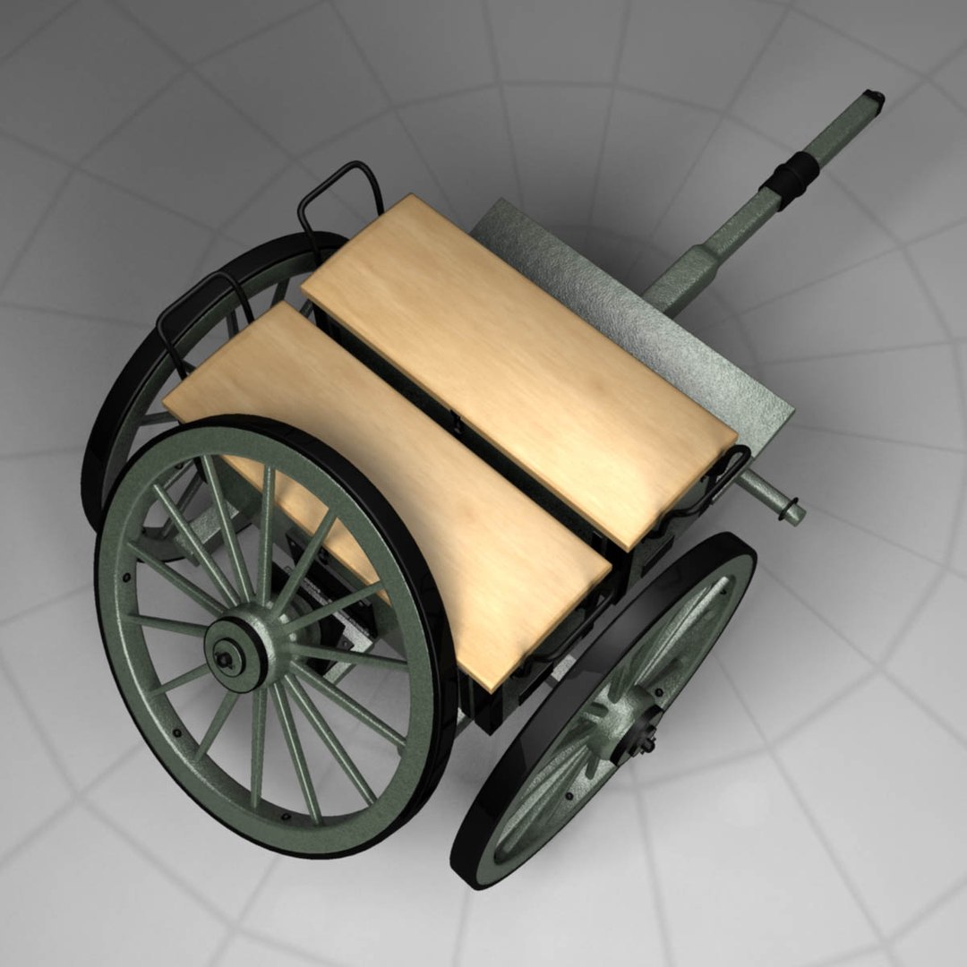 3d Civil War Caisson Cannon Model